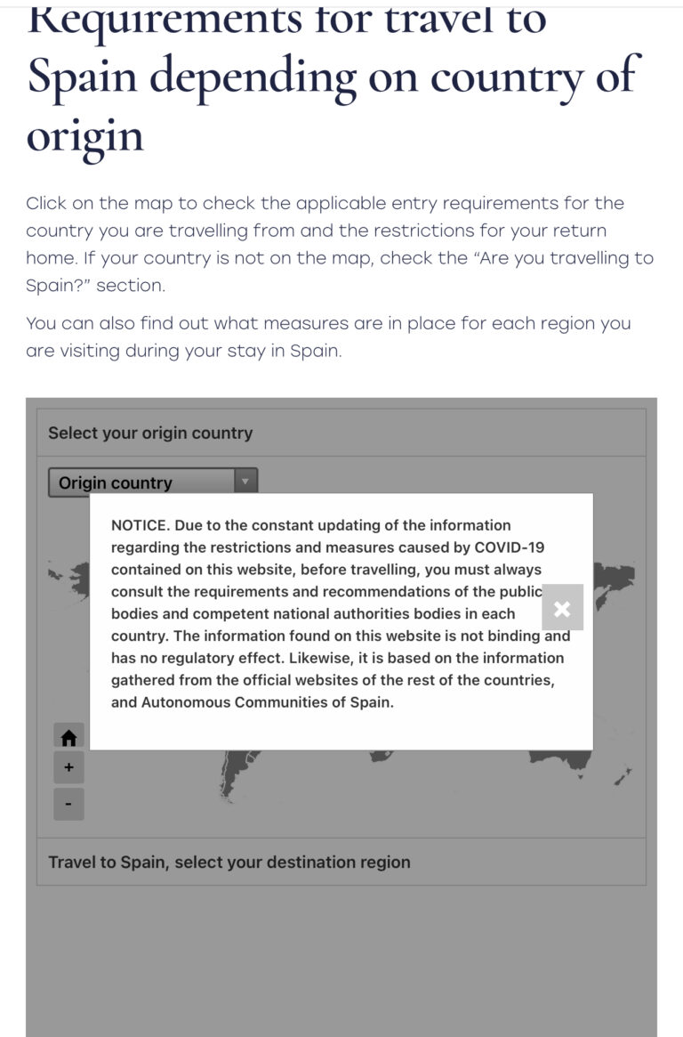 Charts with Information for Entering Spain from the EU and Other ...