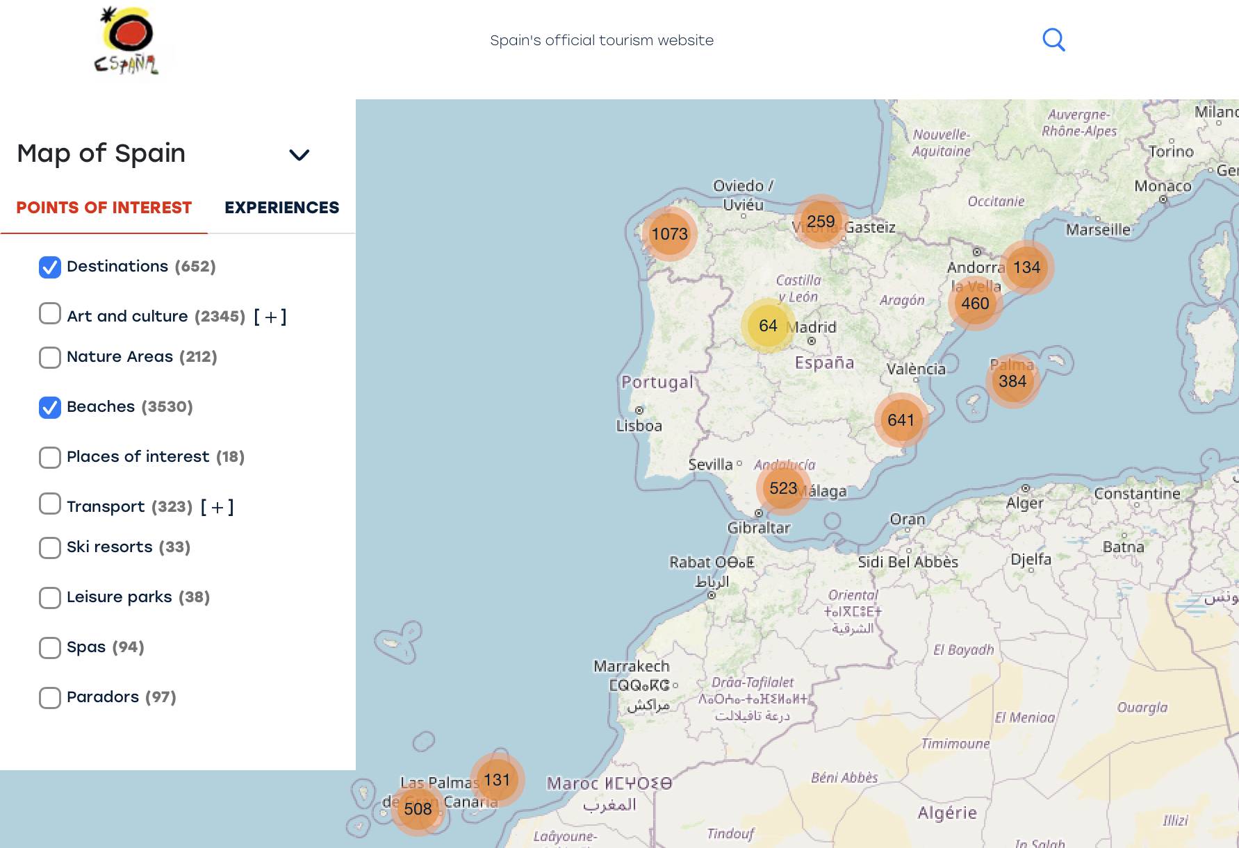 Visiting Spain? Interactive Map Places of Interest - Citizens Advice ...